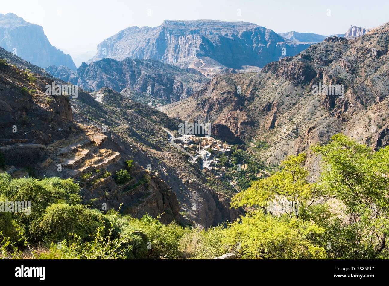 Perched villages of Jabal Al Akhdar (Green Mountains) around the Sayq ...