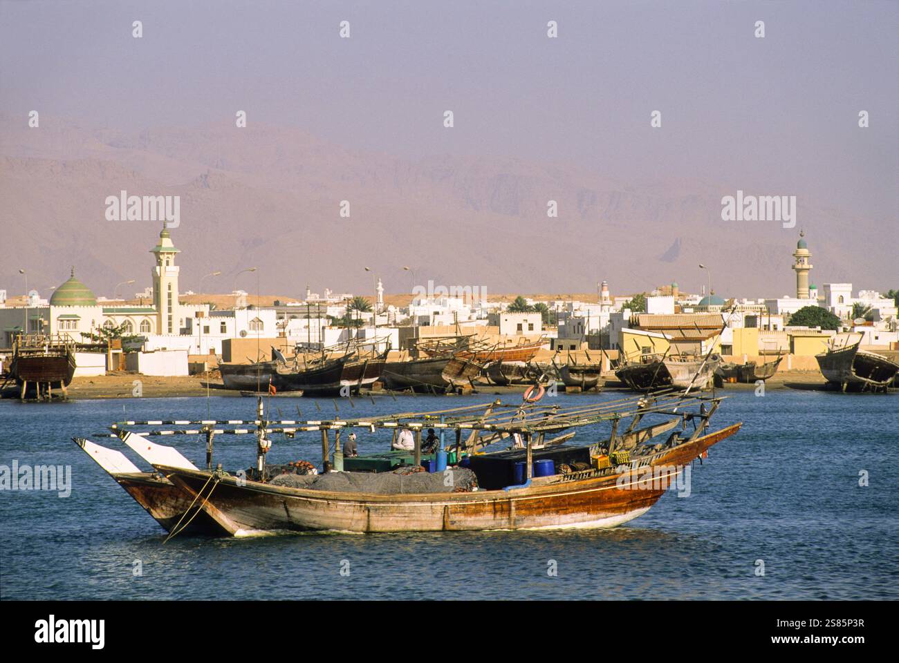 Fishing dhow at Sur, Sultanate of Oman, Arabian Peninsula Stock Photo ...