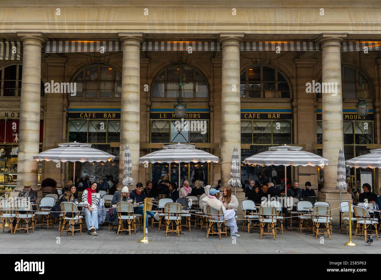 The terrace of restaurant Le Nemours on Place Colette, Paris, France ...