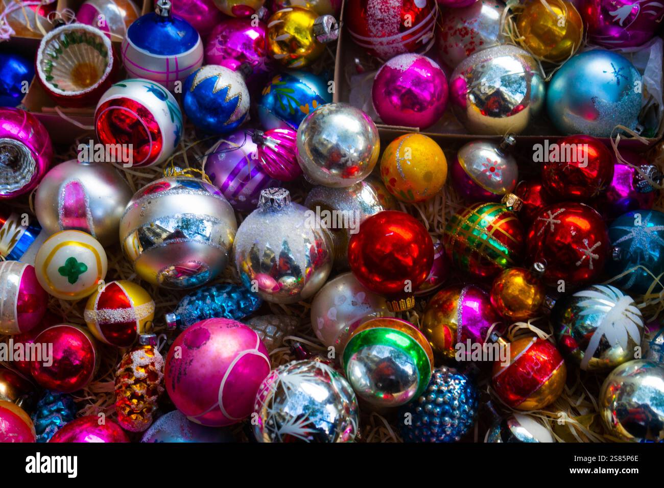 Vintage Christmas tree baubles, Paris, France Stock Photo - Alamy