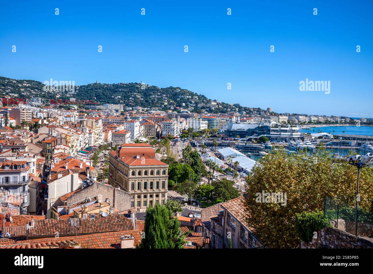 Panoramic view of Cannes from the hill of Le Suquet (old town), Cannes ...