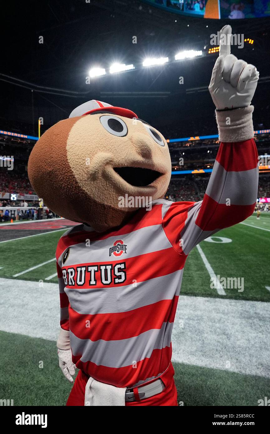 ATLANTA, GA - JANUARY 20: Ohio State Buckeyes mascot Brutus Buckeye ...