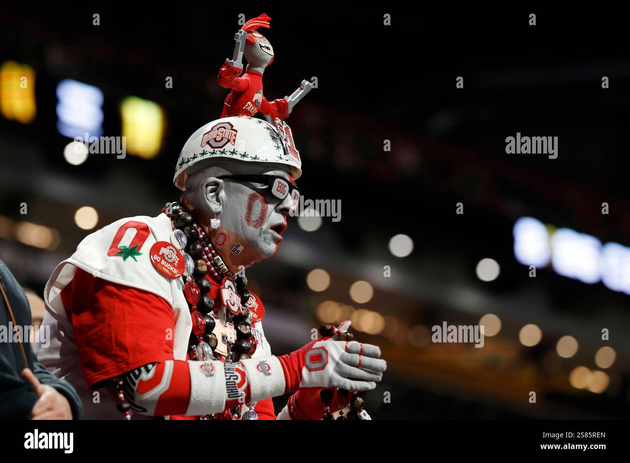 ATLANTA, GA - JANUARY 20: Ohio State Buckeyes fan Big Nut looks on ...
