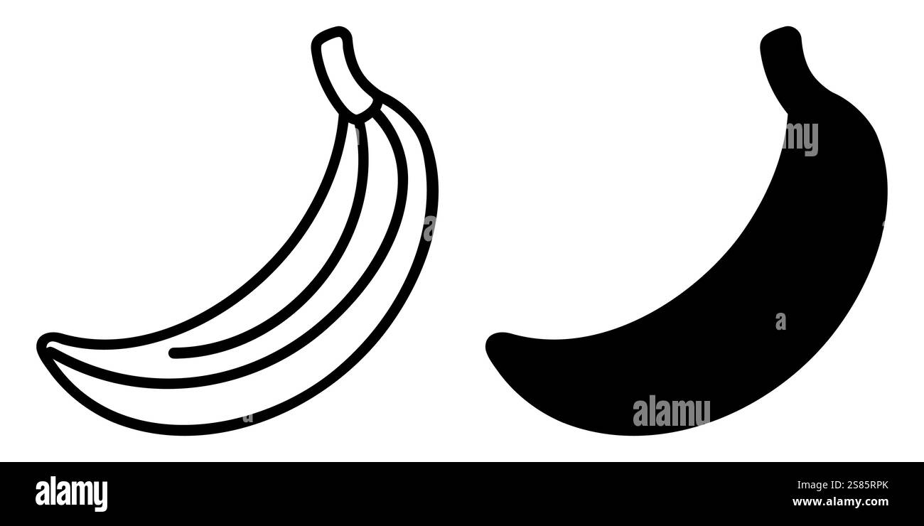 Banana icons. Set of black banana icons. Banana symbols. Vector ...