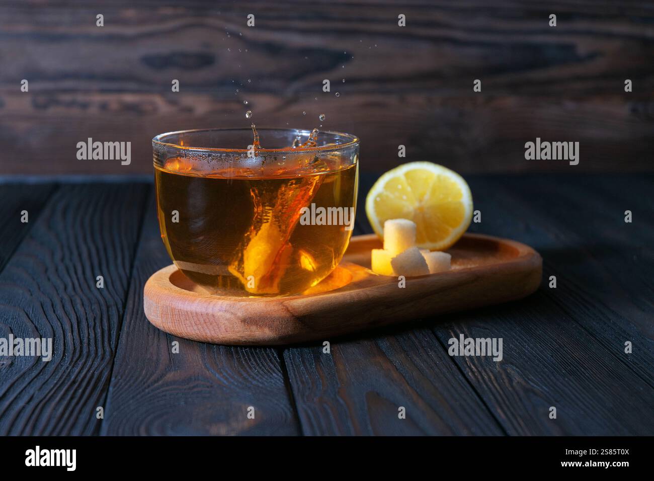 Cozy Morning Tea with Lemon and Sugar Stock Photo - Alamy