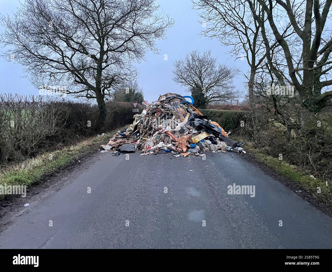 The ten-ft-high pile of waste from Watery Lane, on the outskirts of ...