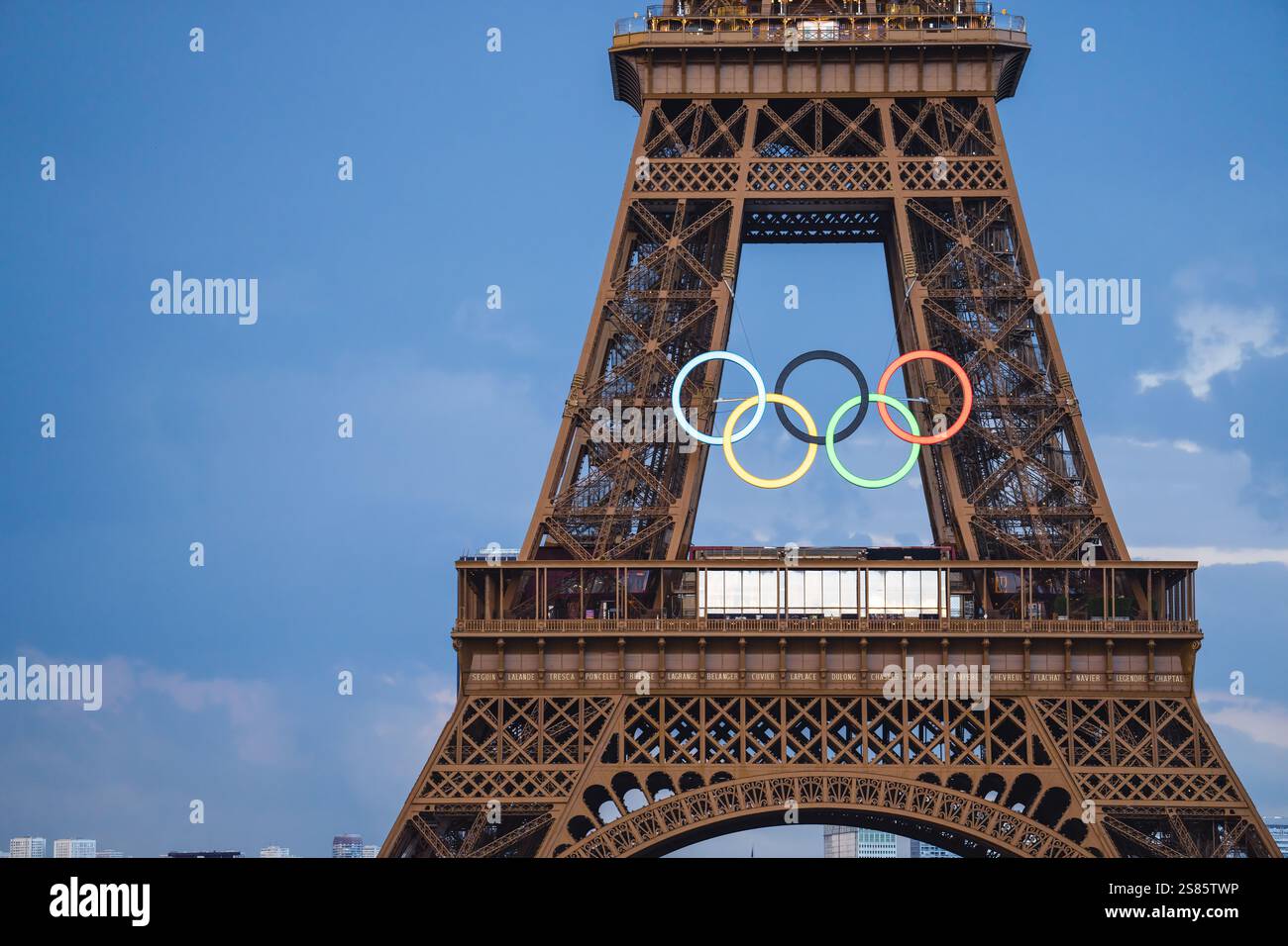 Image of the Eiffel Tower during the Paris Olympic Games with the ...