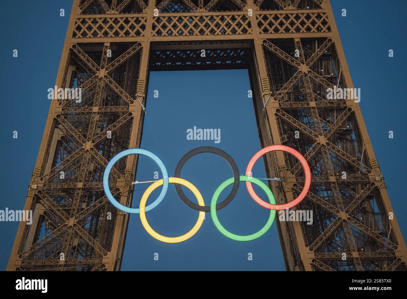 Image of the Eiffel Tower during the Paris Olympic Games with the ...