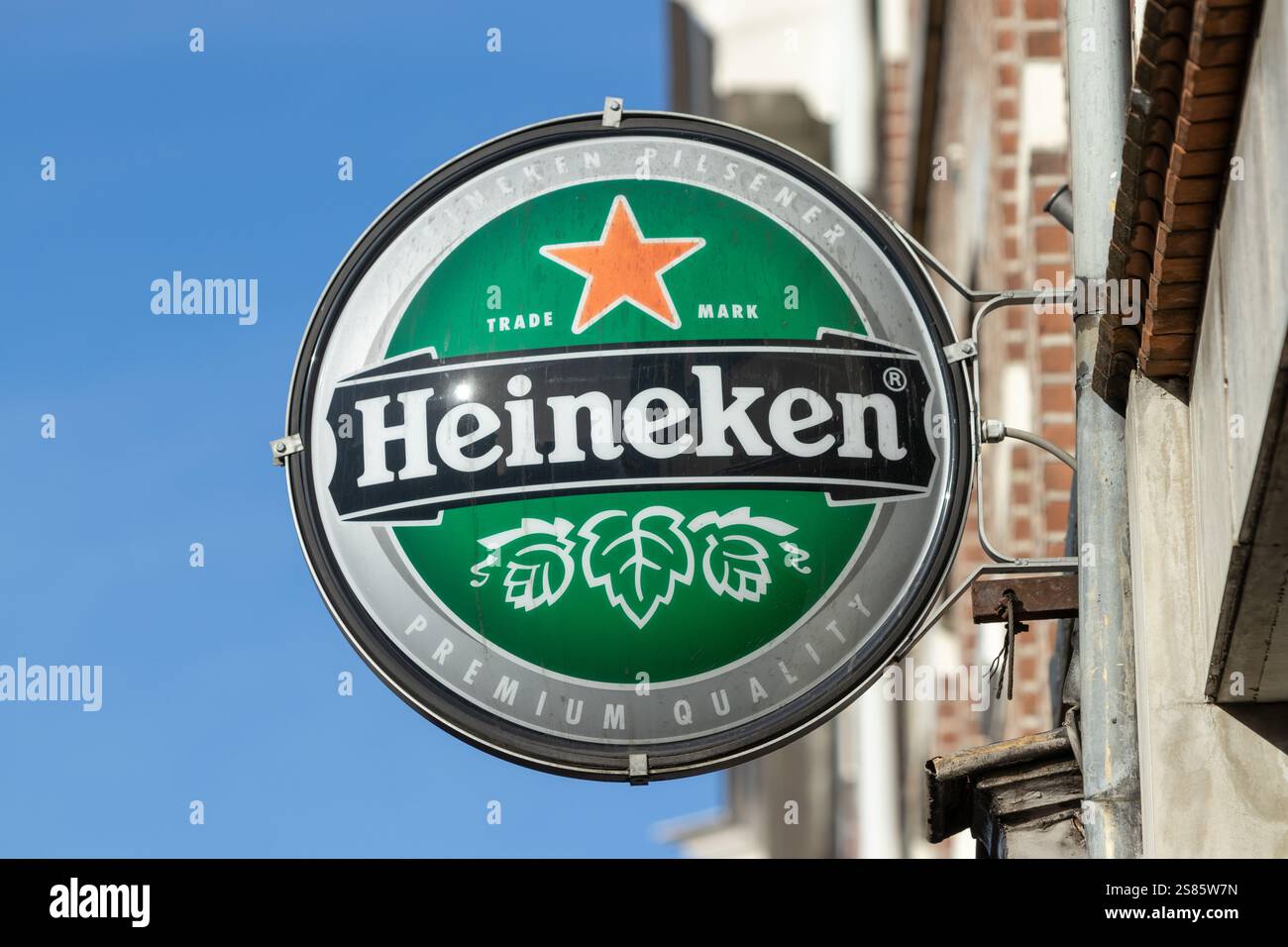 the logo of the brand "Heineken". Heineken is a Dutch multinational ...