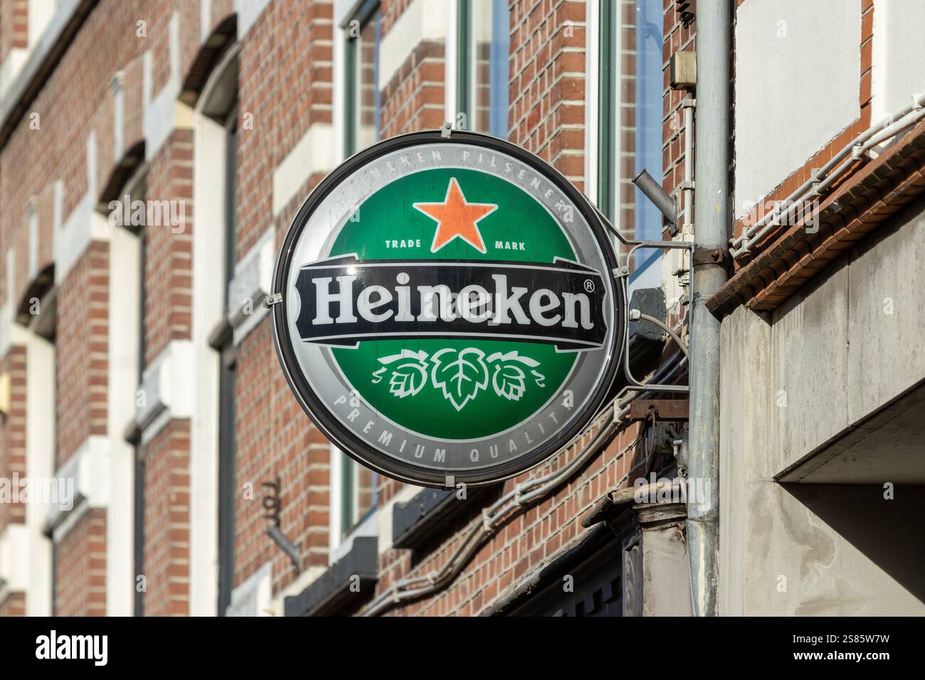 the logo of the brand "Heineken". Heineken is a Dutch multinational ...