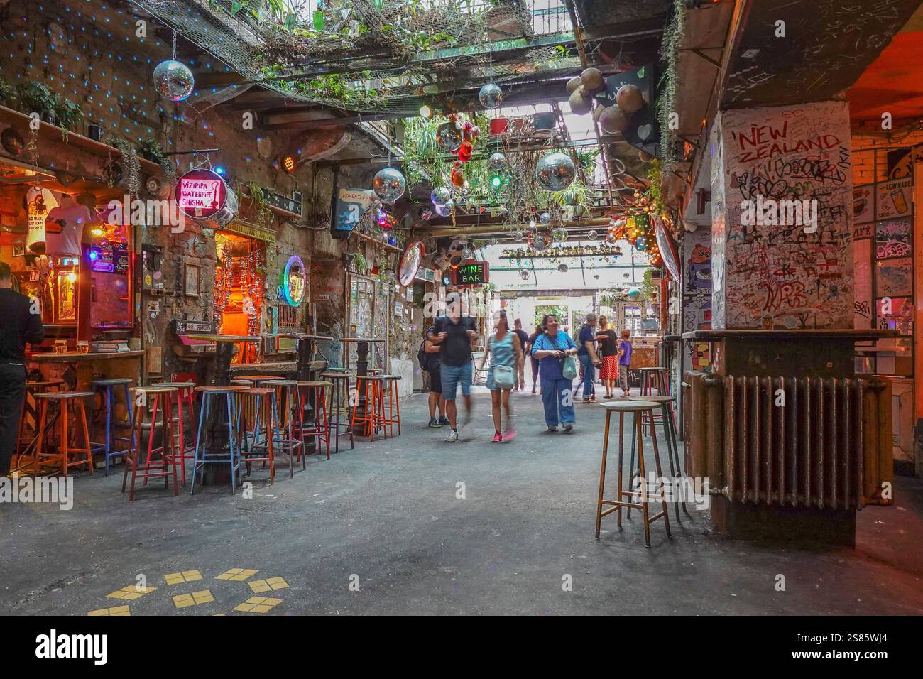 Hungary, Budapest, Szimpla Kert, Budapest's most popular Ruin bar. Ruin ...