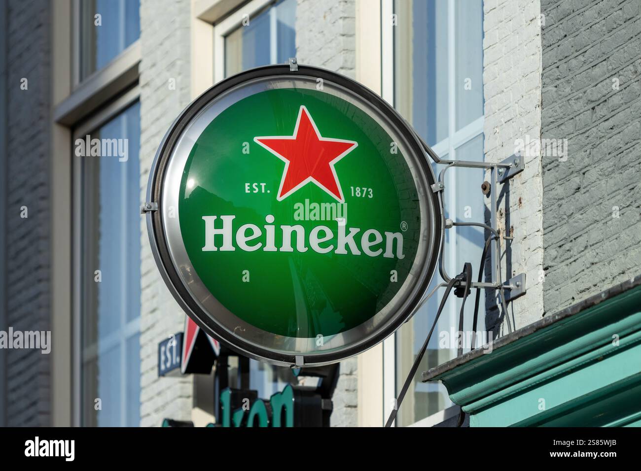 the logo of the brand "Heineken". Heineken is a Dutch multinational ...