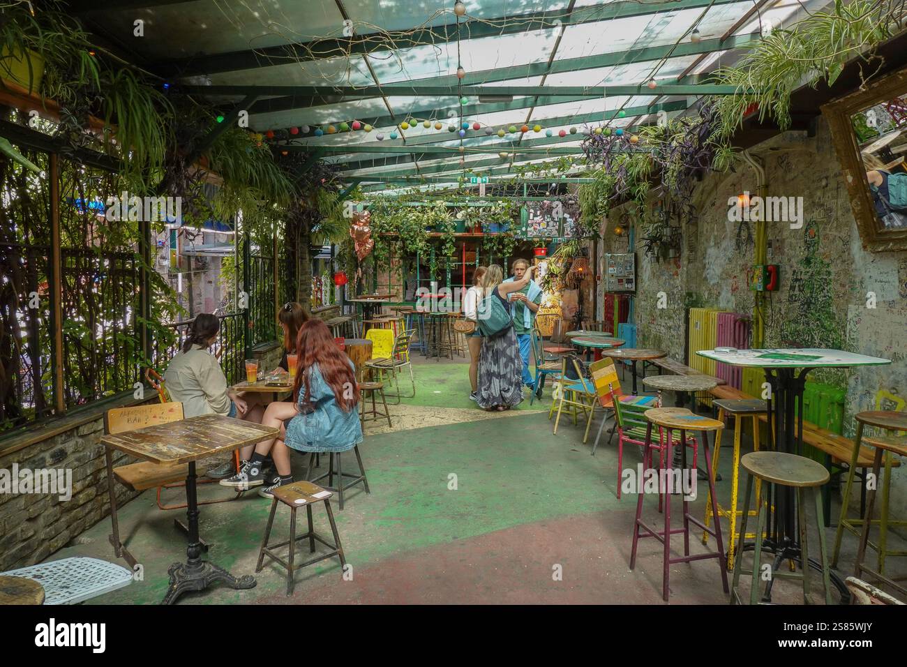 Hungary, Budapest, Szimpla Kert, Budapest's most popular Ruin bar. Ruin ...