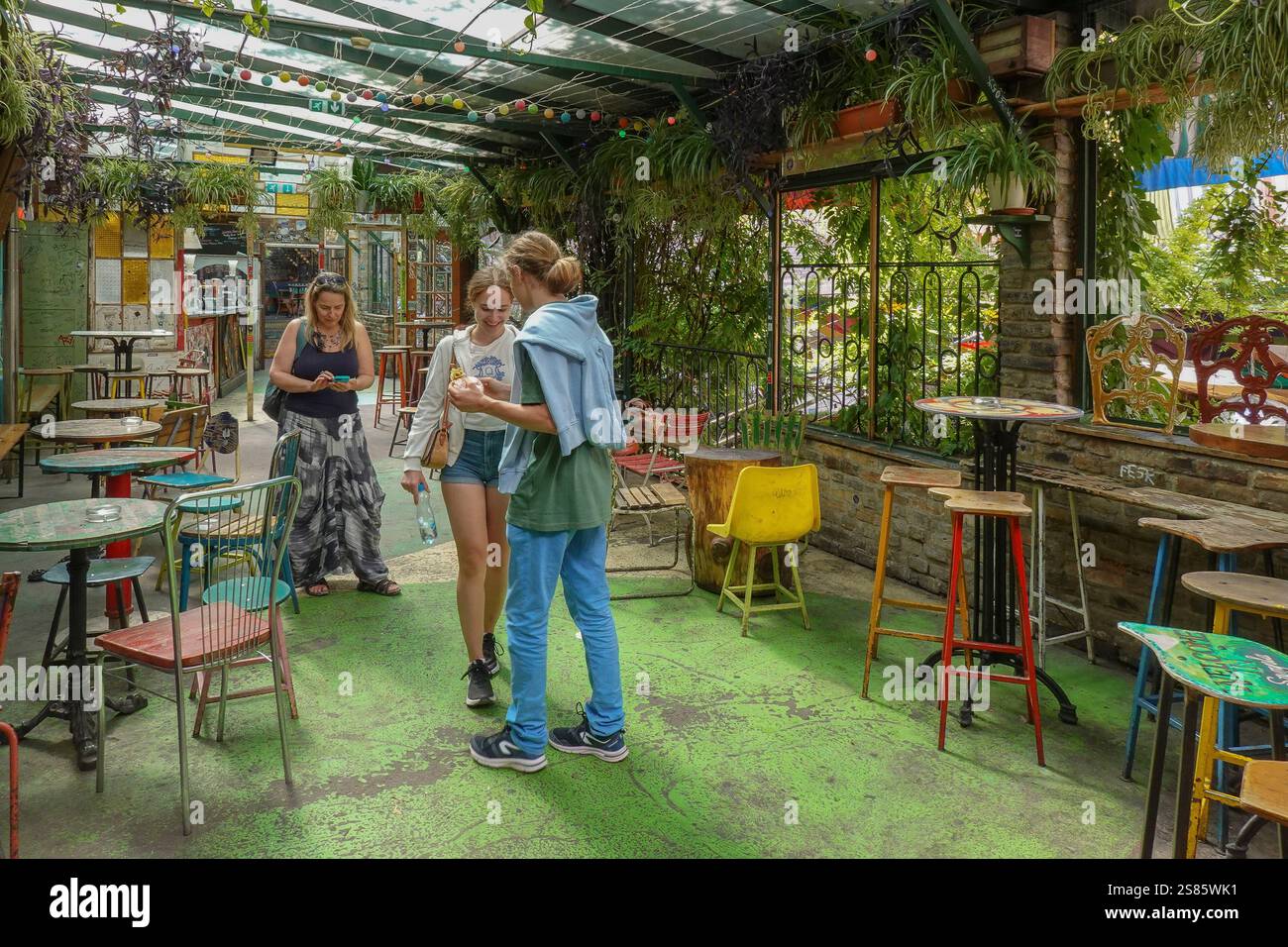 Hungary, Budapest, Szimpla Kert, Budapest's most popular Ruin bar. Ruin ...