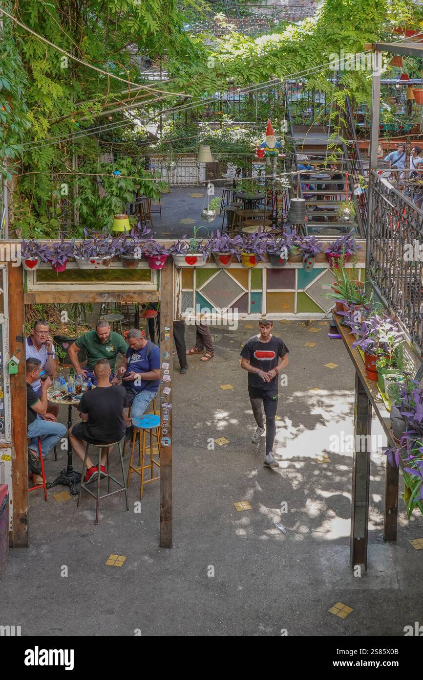 Hungary, Budapest, Szimpla Kert, Budapest's most popular Ruin bar. Ruin ...