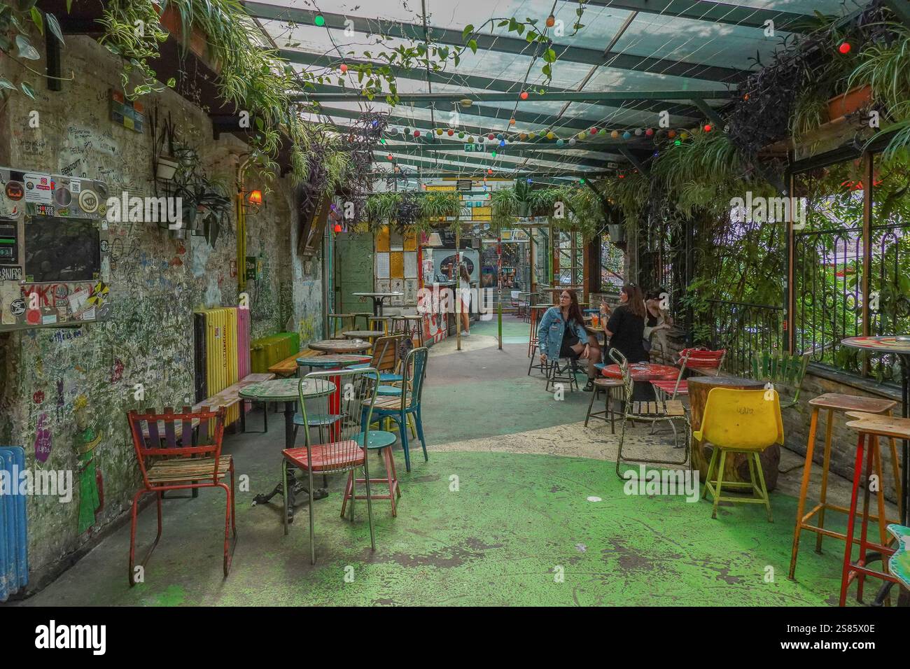 Hungary, Budapest, Szimpla Kert, Budapest's most popular Ruin bar. Ruin ...