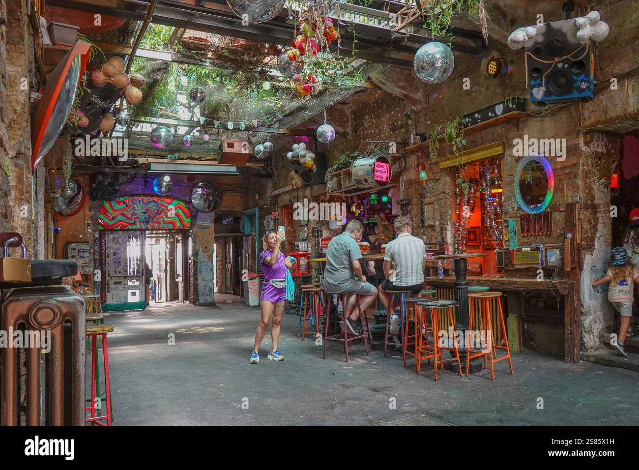 Hungary, Budapest, Szimpla Kert, Budapest's most popular Ruin bar. Ruin ...