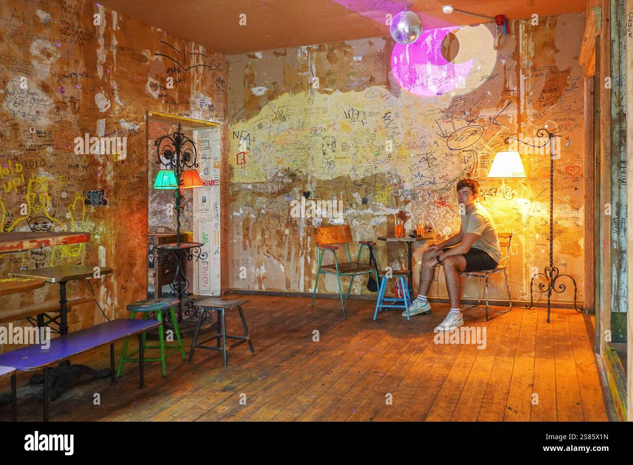 Hungary, Budapest, Szimpla Kert, Budapest's most popular Ruin bar. Ruin ...