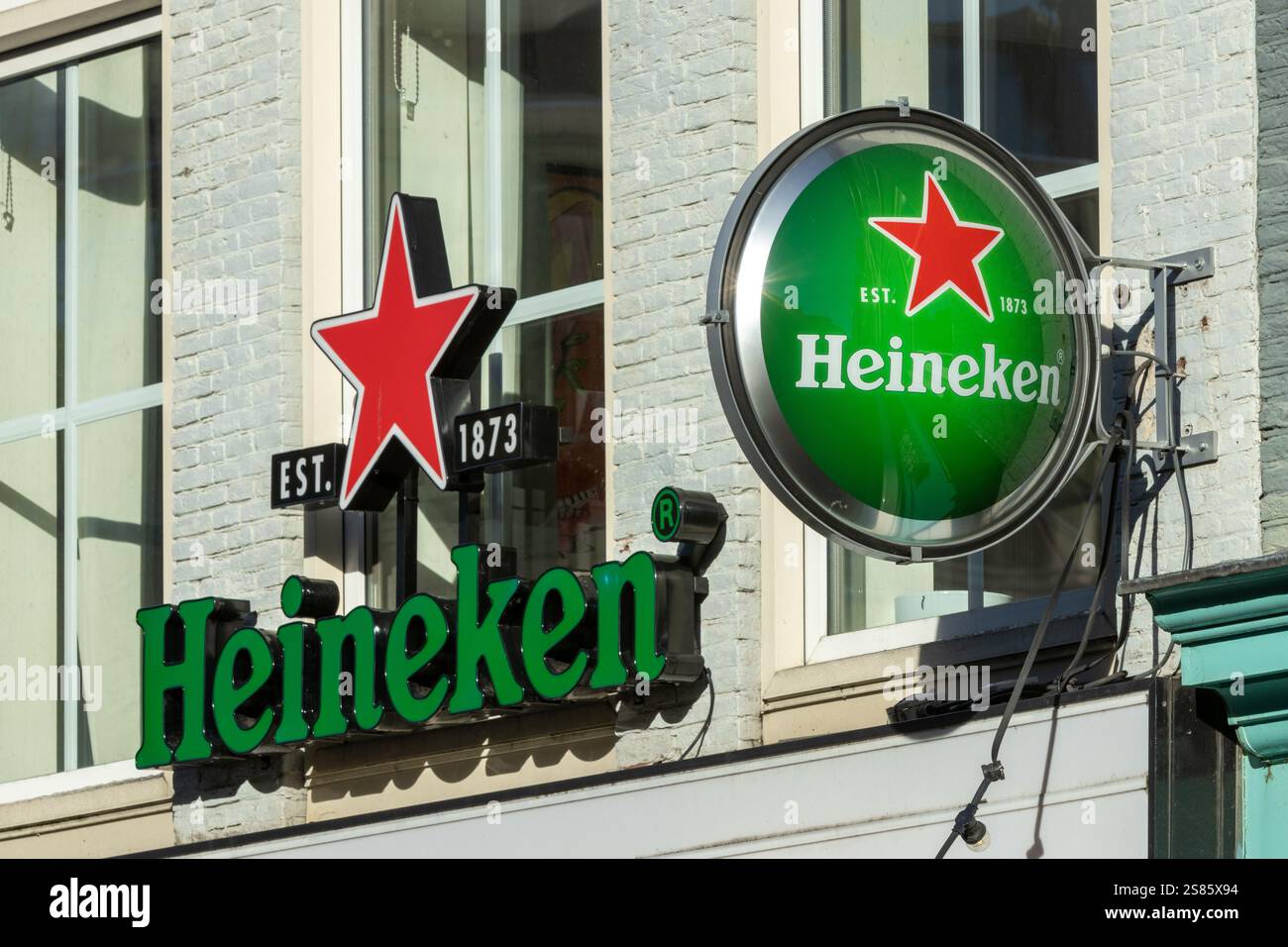 the logo of the brand "Heineken". Heineken is a Dutch multinational ...
