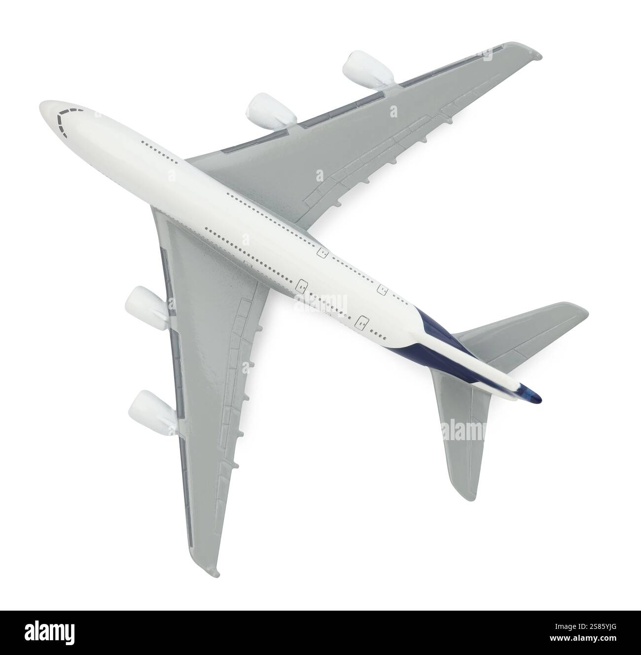 One model of plane isolated on white, top view Stock Photo - Alamy