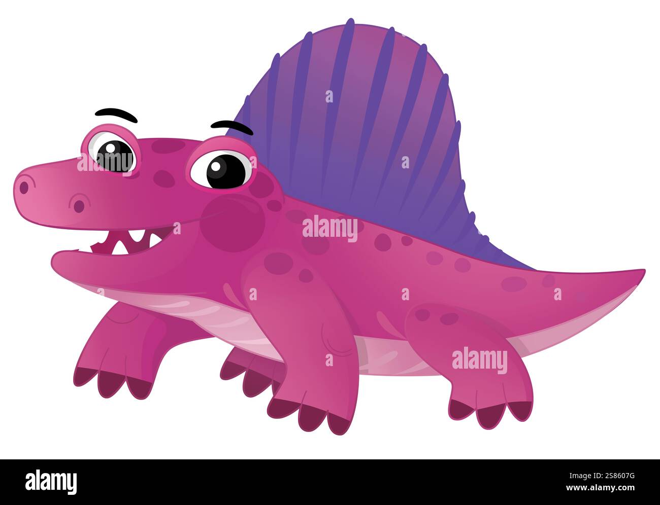 cartoon happy and funny colorful prehistoric dinosaur dino dimetrodon ...