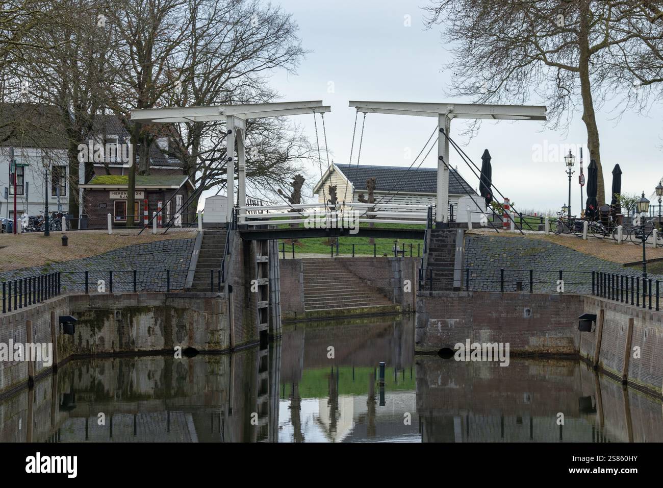 Drawbridge at the Oude Sluis at Vreeswijk. Vreeswijk is a former ...