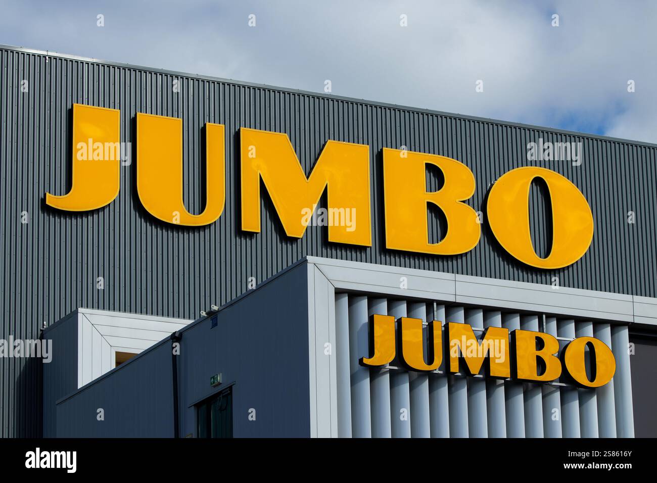 Jumbo logo on the distribution center, they supply the Dutch Jumbo ...