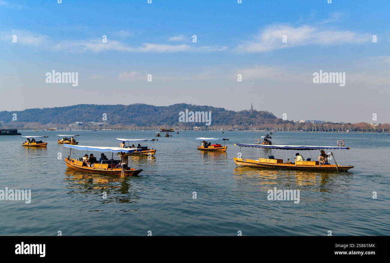 Winter scenery around the West Lake in Hangzhou City, east China's ...