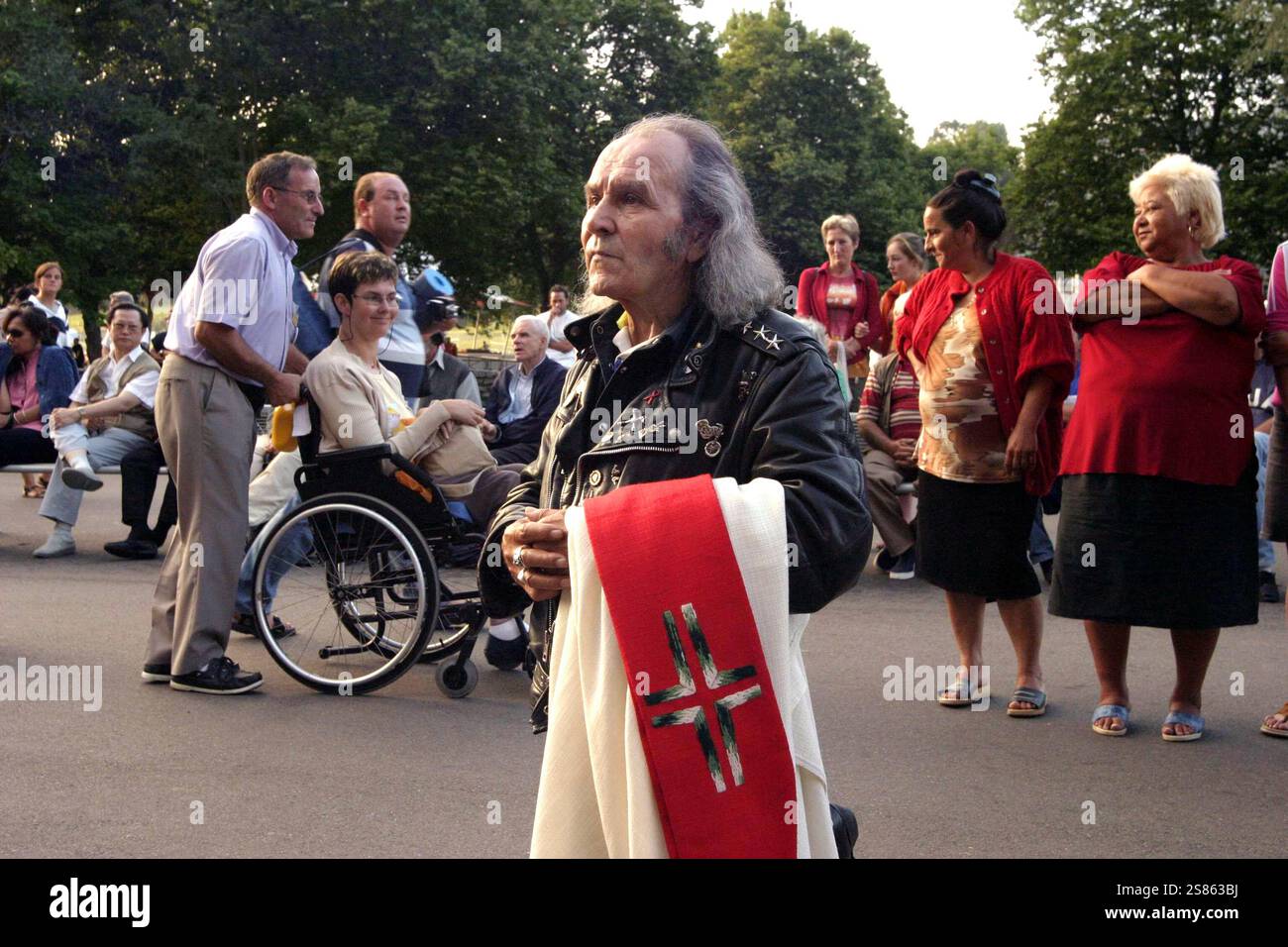 Lourdes (south-western France), August 14, 2024: Father Guy Gilbert ...