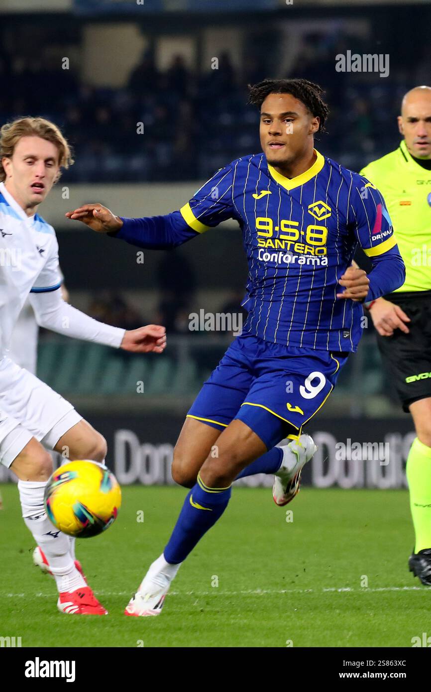 Verona, Italia. 19th Jan, 2025. Verona's Amin Sarr In action during the ...