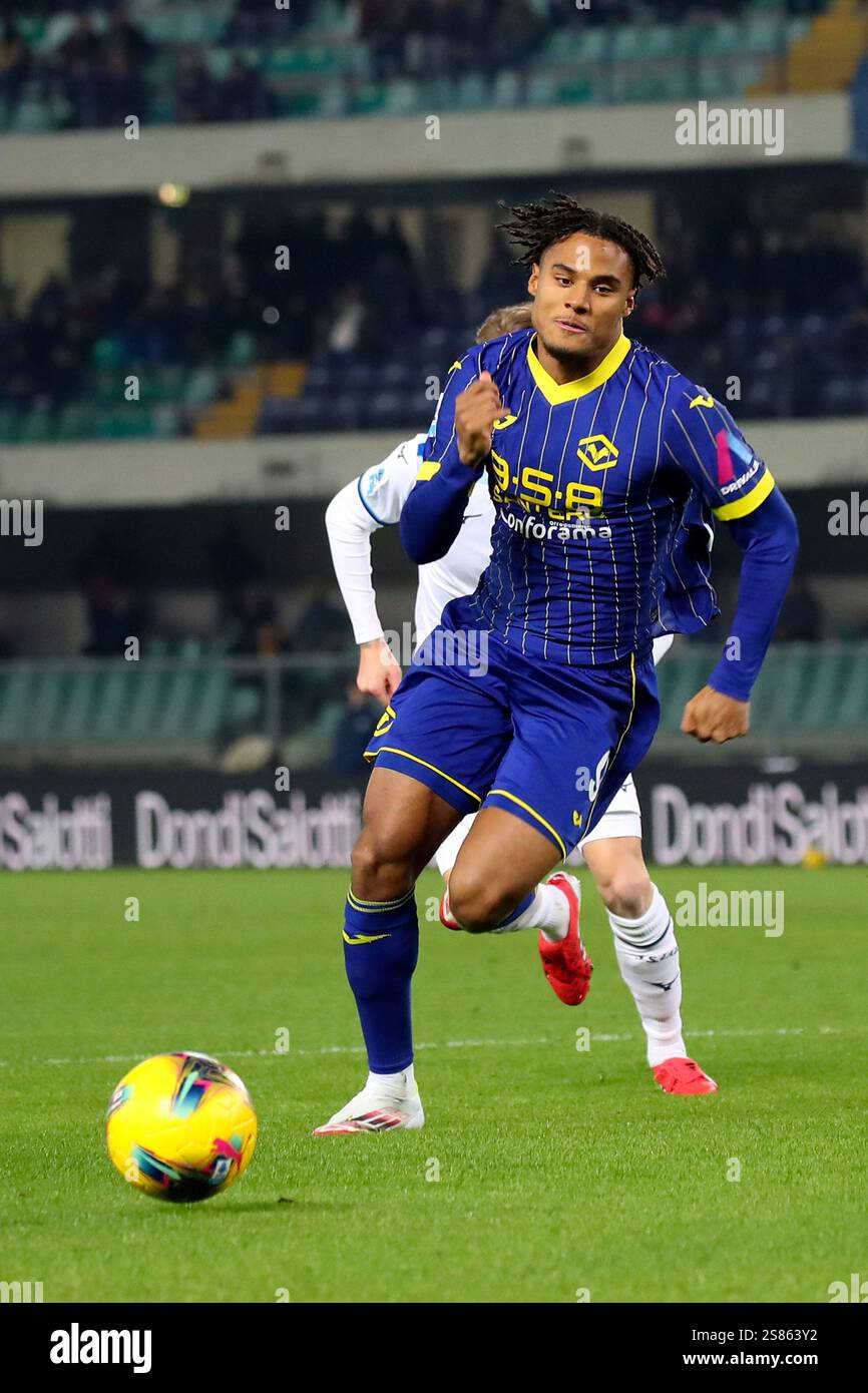 Verona, Italia. 19th Jan, 2025. Verona's Amin Sarr In action during the ...