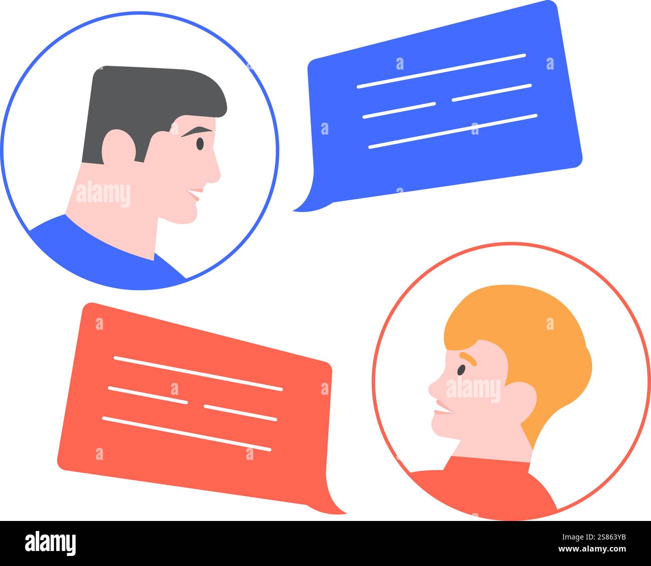 Engaging on conversation Stock Vector Images - Alamy