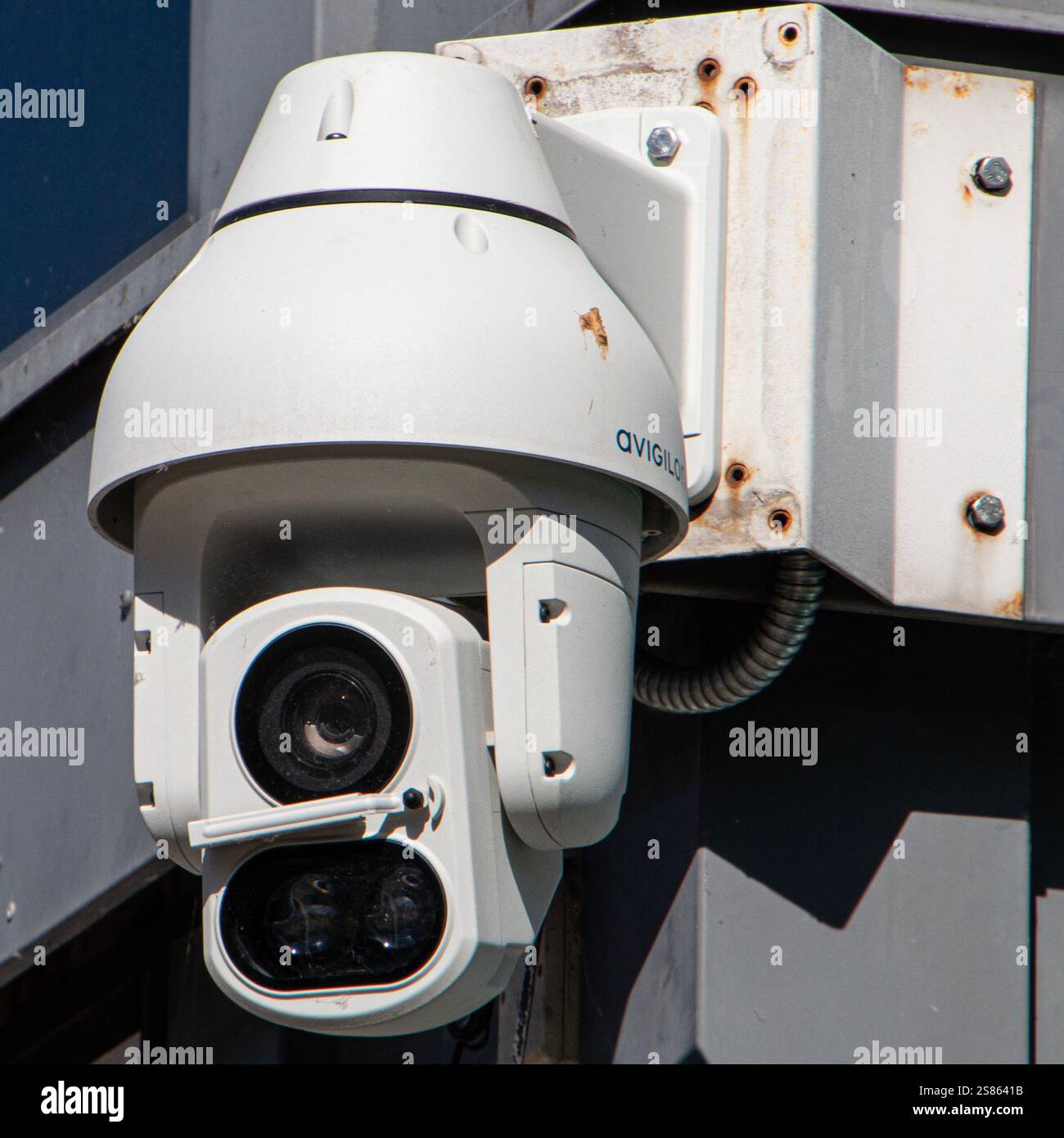Copenhagen, Denmark. 13th May, 2024. A CCTV camera is seen at Parken ...