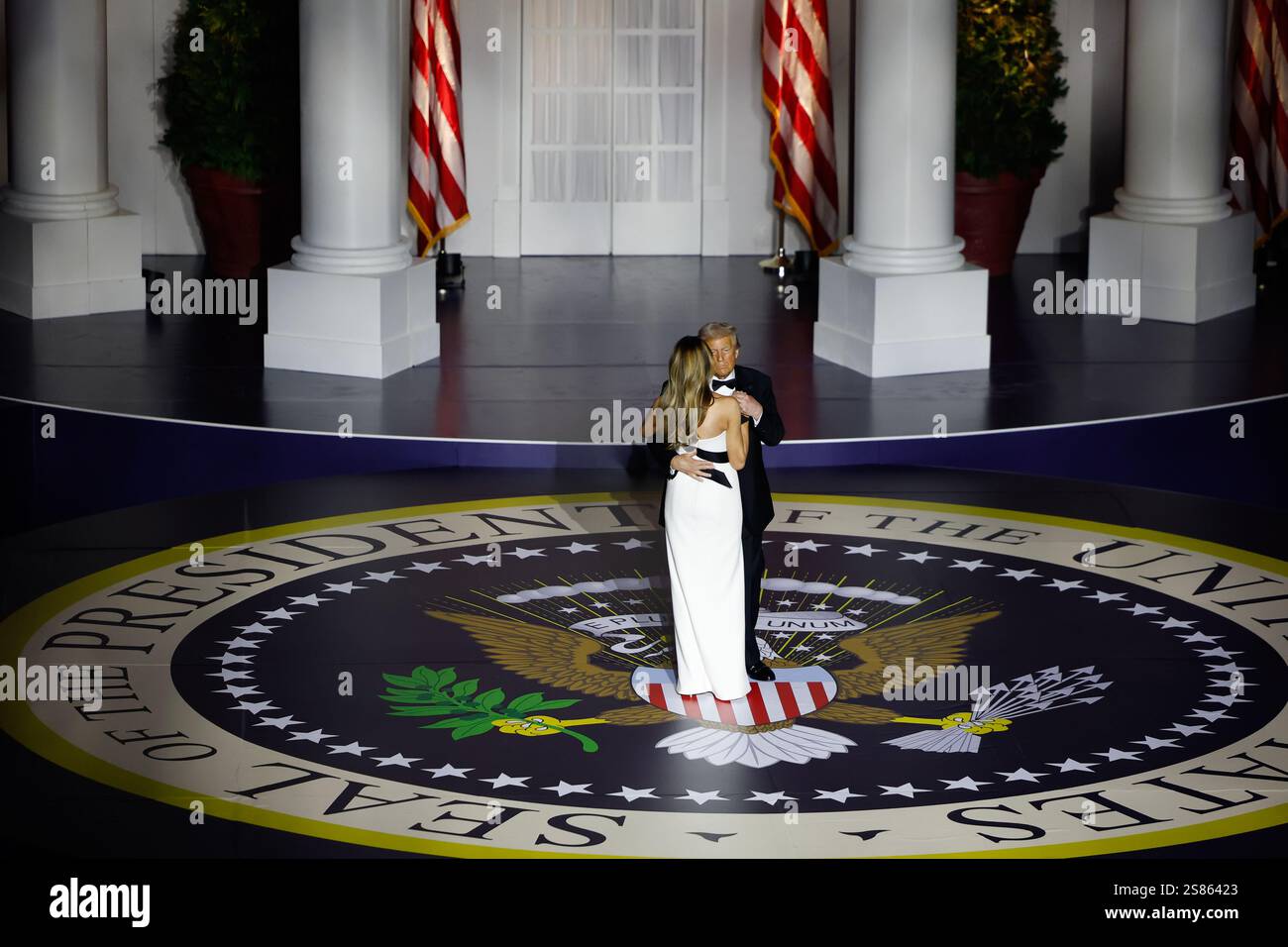 WASHINGTON, DC - JANUARY 20: President Donald Trump dances with wife ...