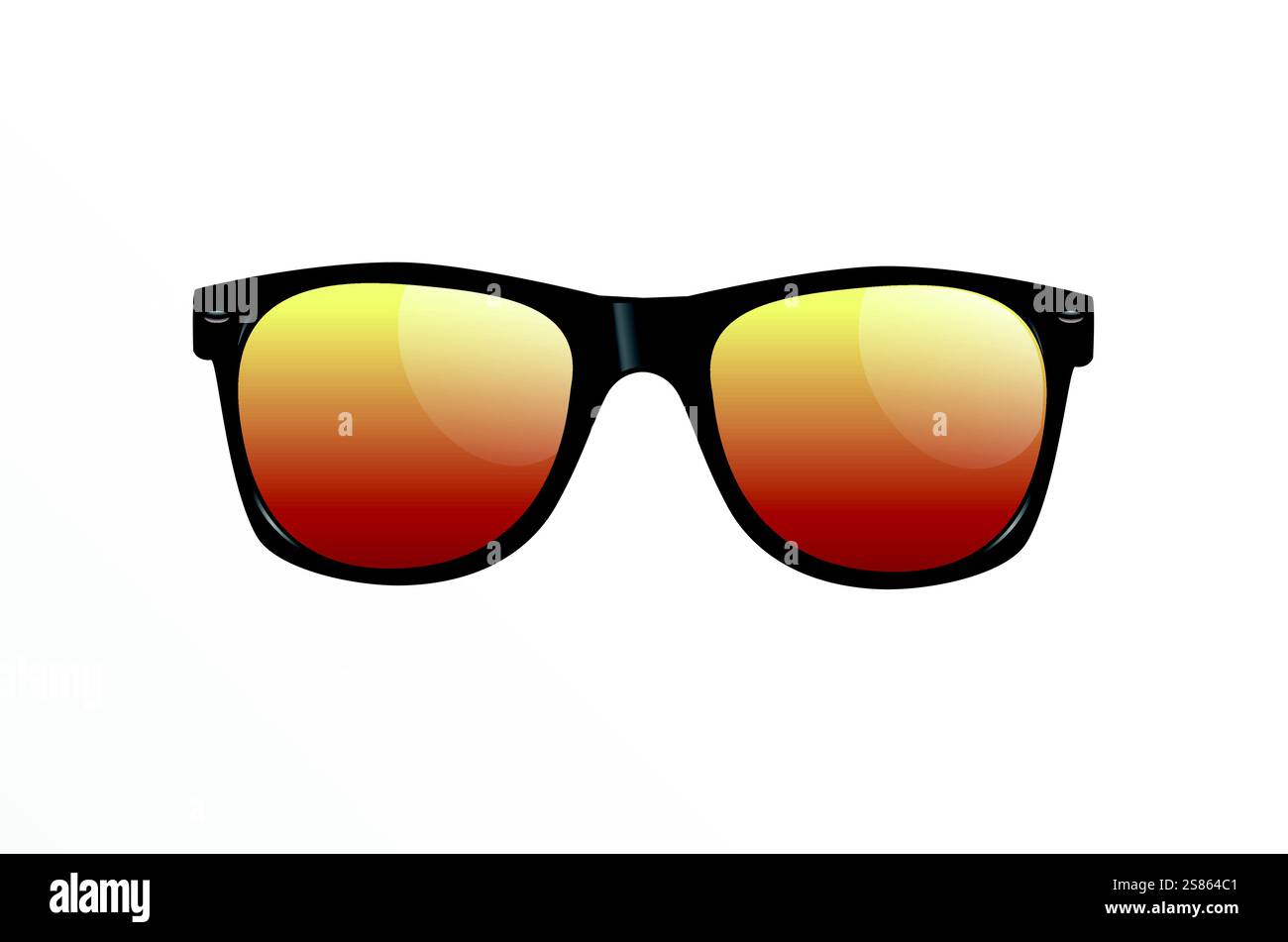 Realistic Vintage Sunglasses Isolated Vector Illustration Stock Vector ...