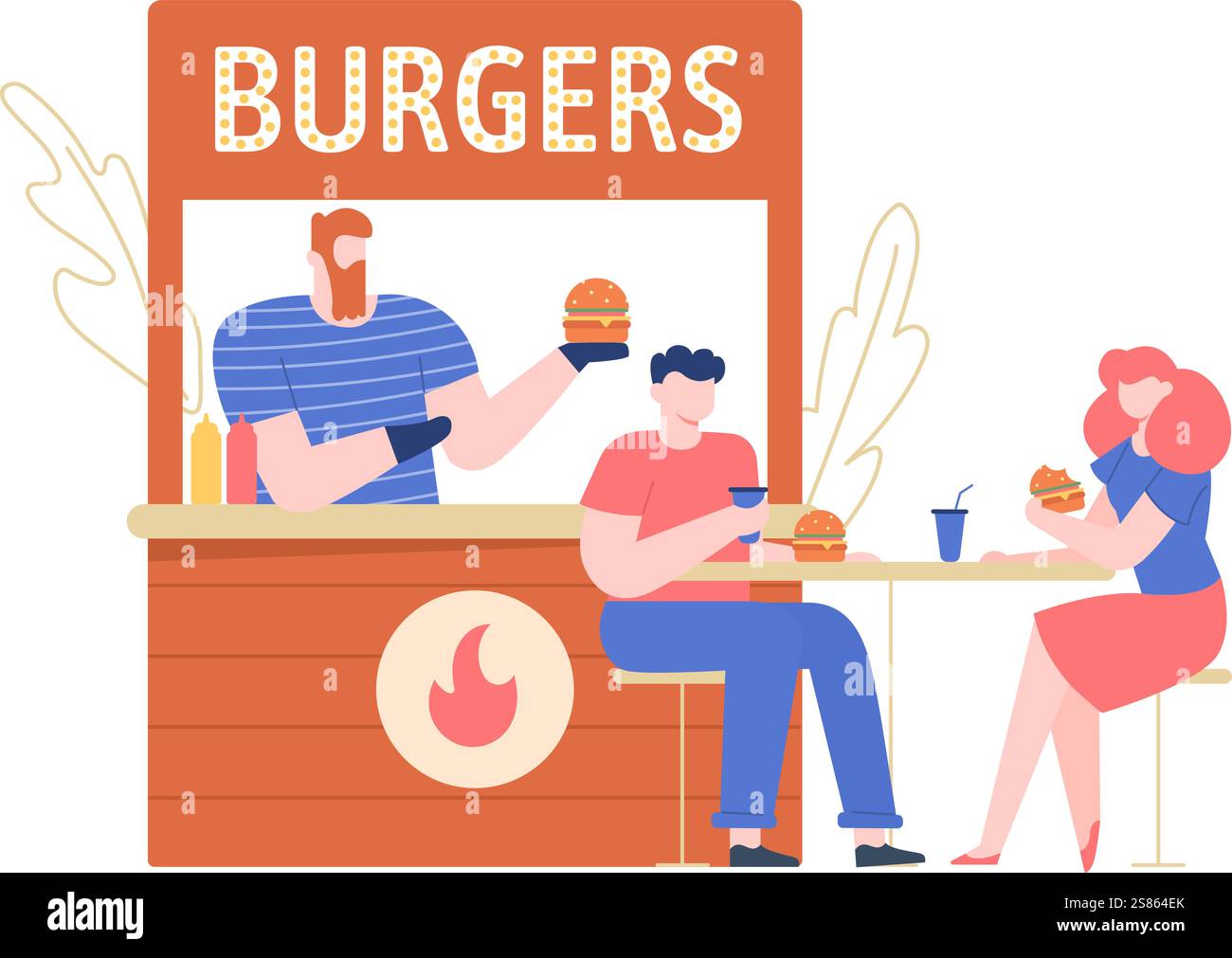 Beef vendor Stock Vector Images - Alamy