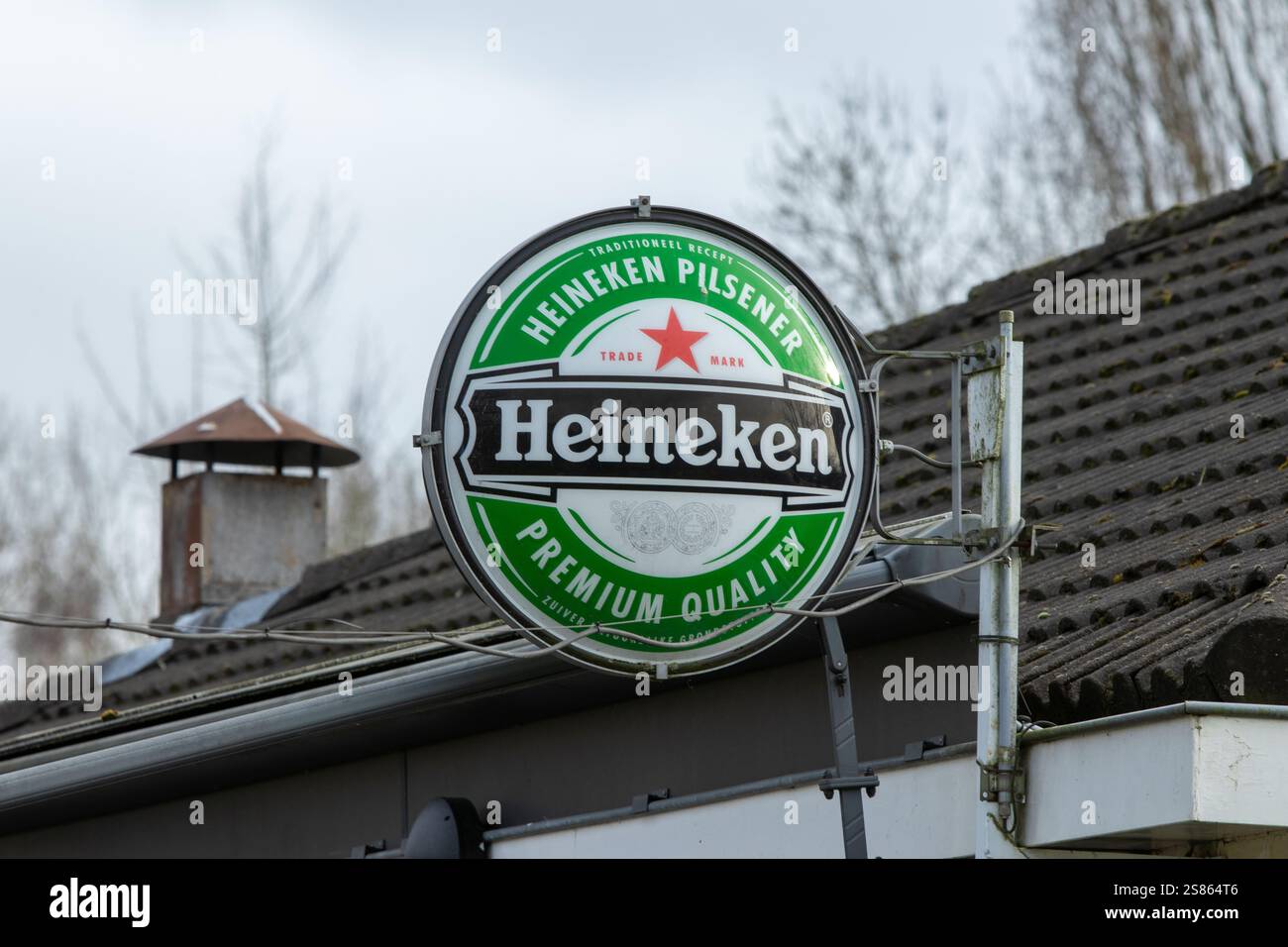 Heineken sign logo. Heineken is a Dutch multinational brewing company ...