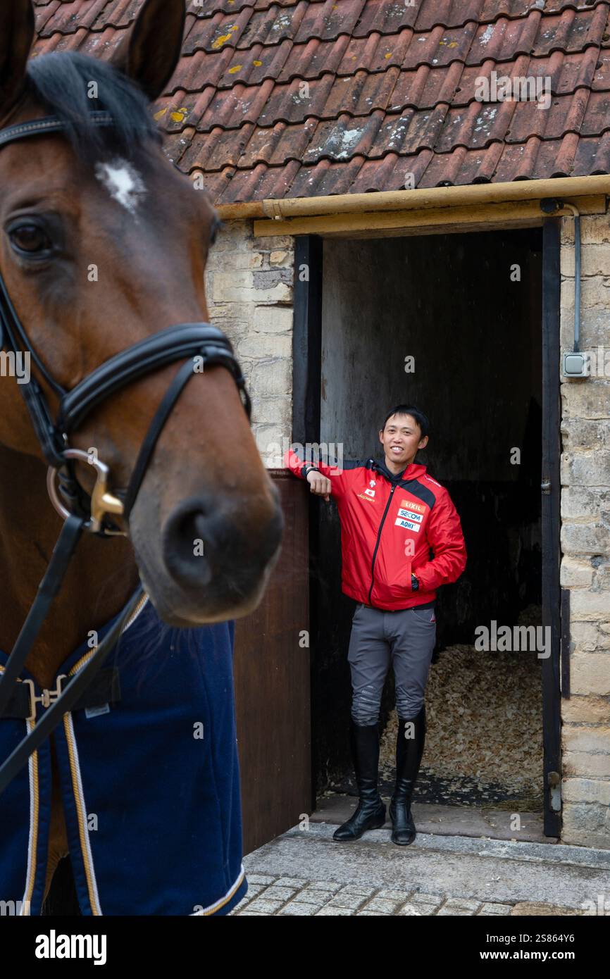 Shot in 2019. Portrait of Kazuma Tomoto Japanese showjumper who has ...