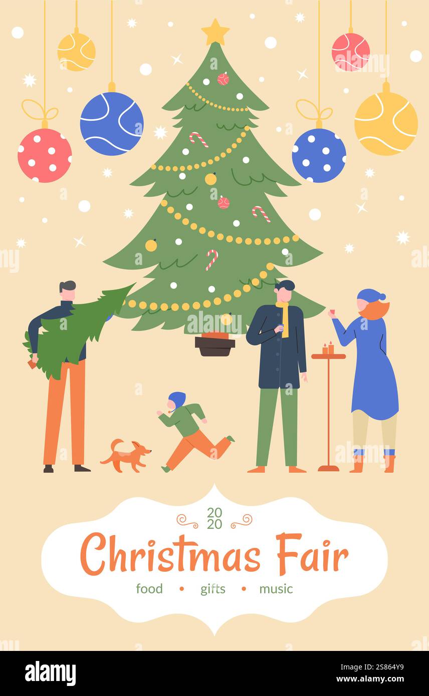 Christmas fair on market Stock Vector Images - Alamy