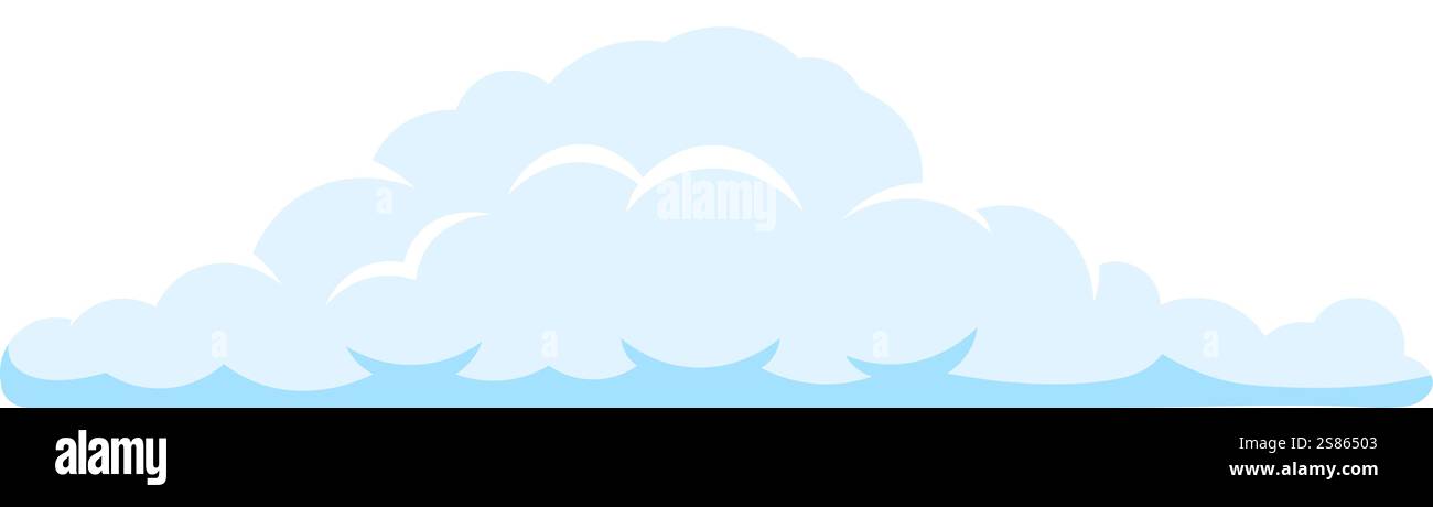 Cartoon illustration featuring a light blue cloud gently floating in a ...