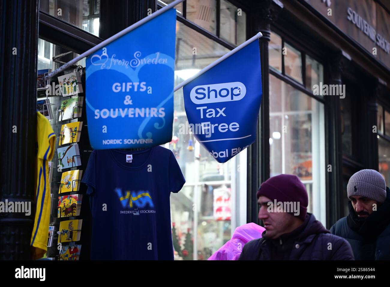 Stockholm, Uppland, Sweden. January 2 2025. Souvenir shop Stock Photo ...
