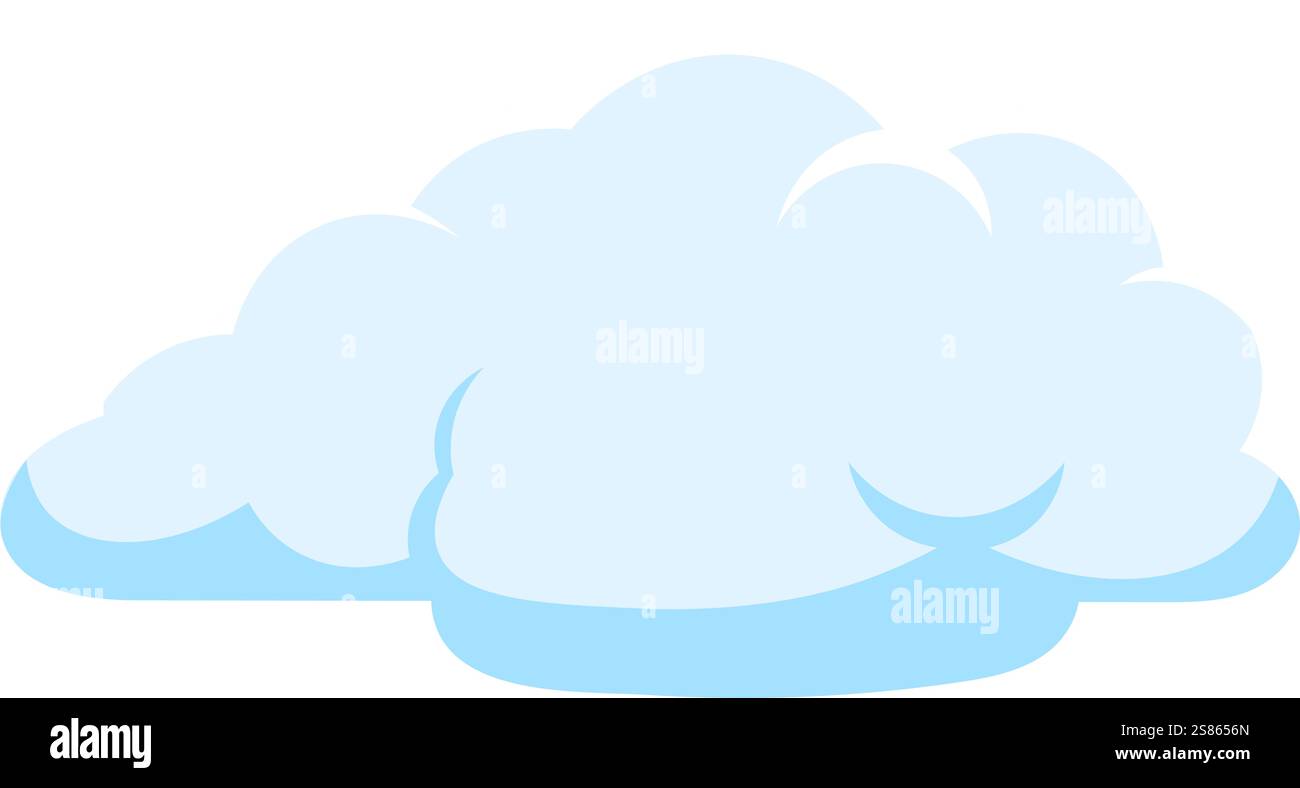 Cartoon style illustration featuring a light blue cloud gently floating ...