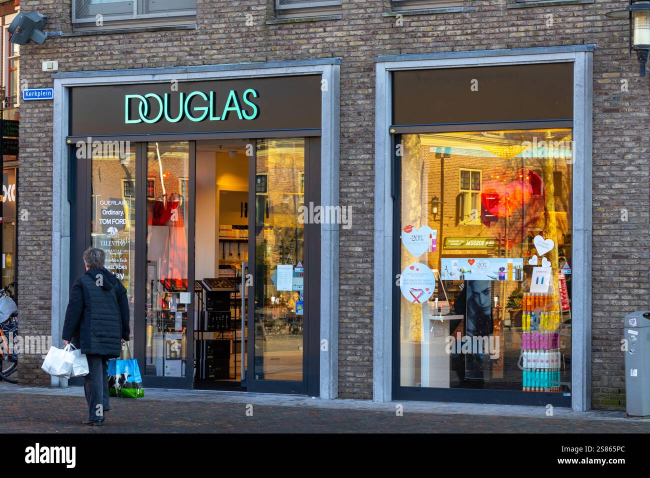 Douglas shop with illuminated logo sign. Douglas store is the largest ...