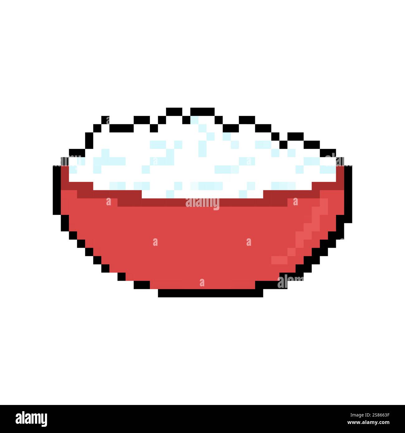 Cottage cheese in bowl pixel art. 8 bit Dairy product Stock Vector ...
