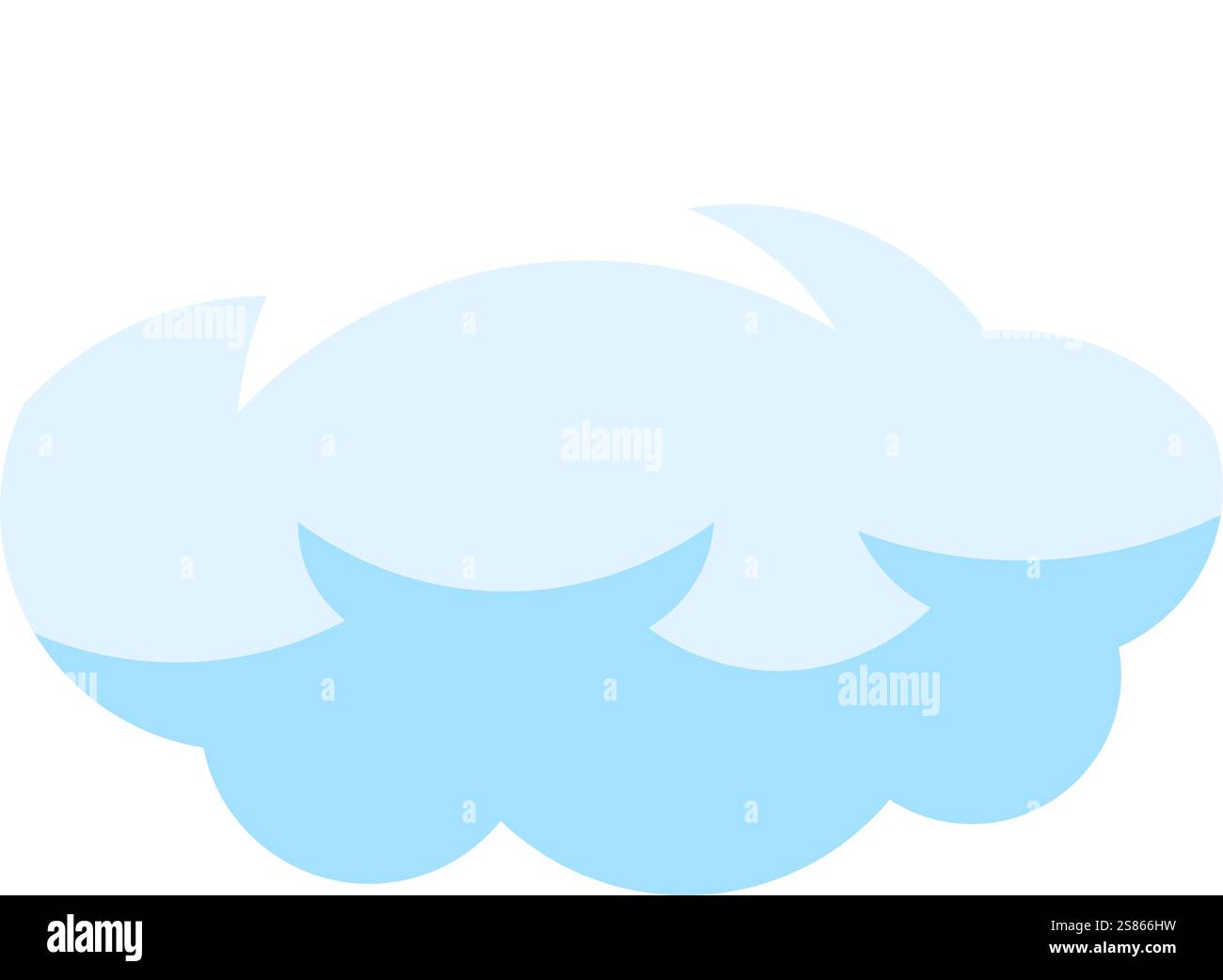 Minimalist vector illustration of a light blue cloud floating in a ...
