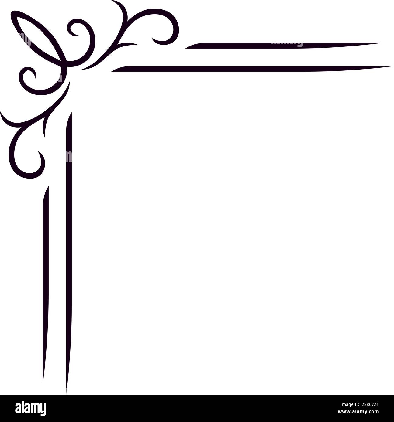 Elegant corner border with floral design adding a touch of ...