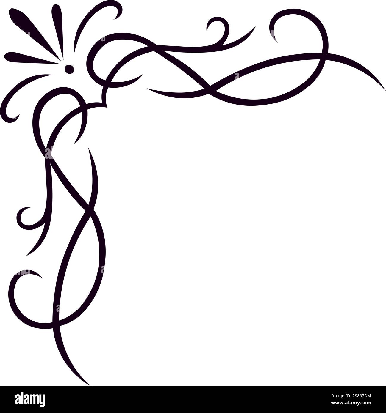 Elegant corner border creating a decorative frame with swirls and ...