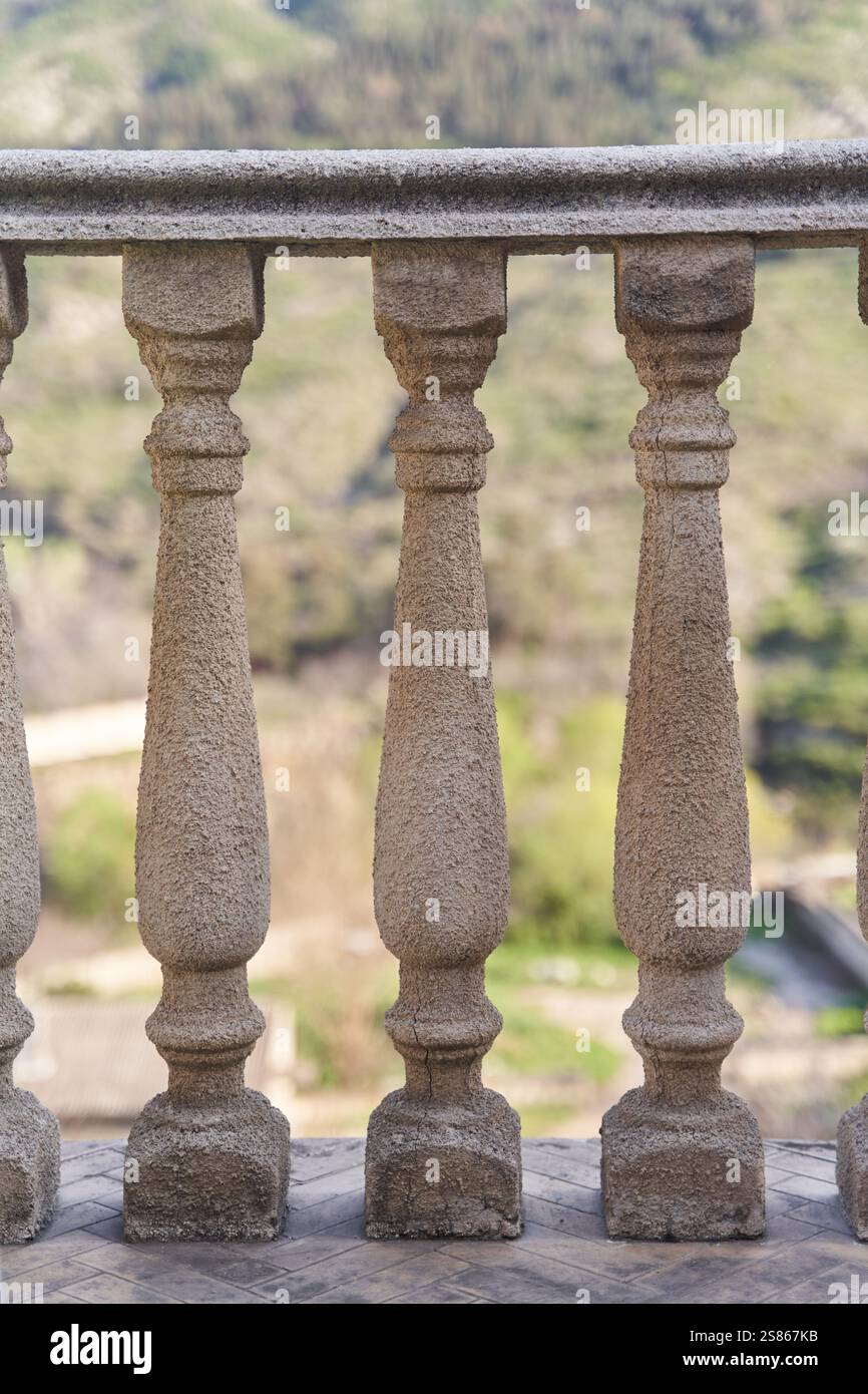 Old balusters made from stone. Architecture elements of terrace Stock ...
