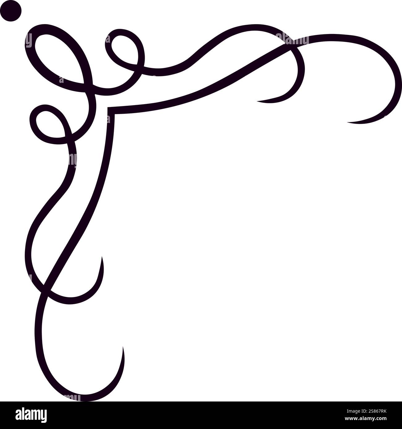 Hand drawn calligraphic corner ornament adding a touch of elegance and ...