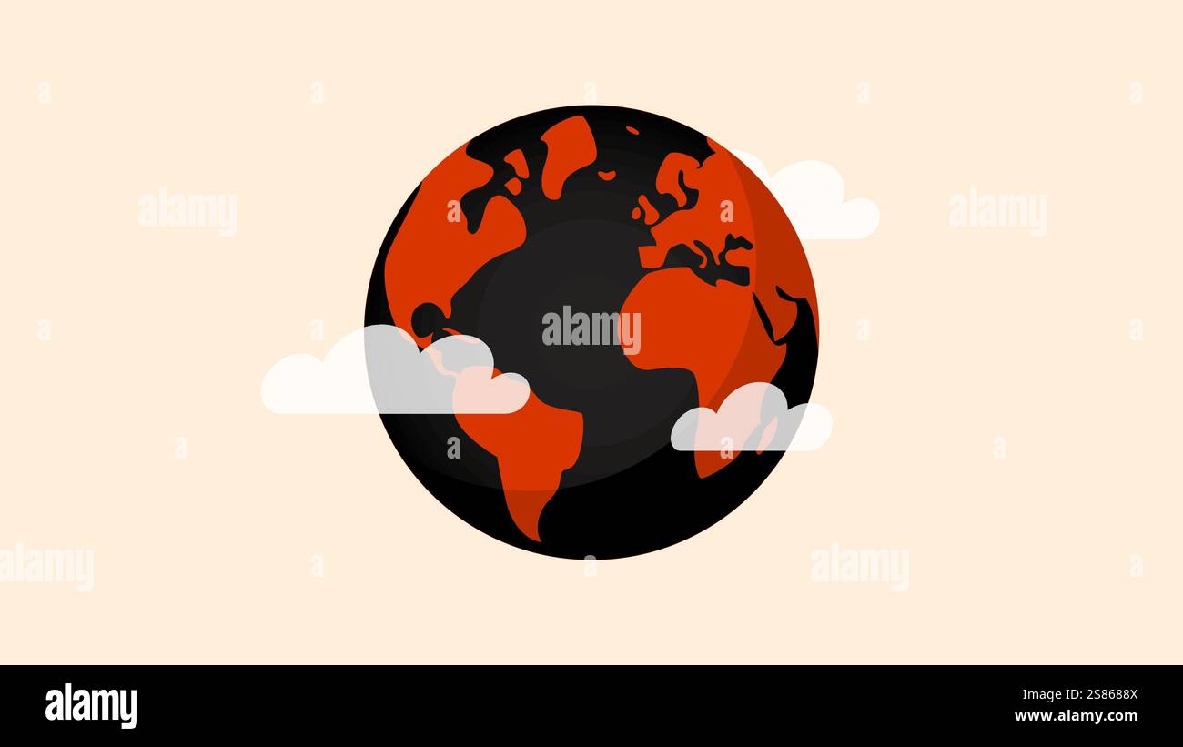 Warming of the Earth Atmosphere. Conceptual illustration of air ...